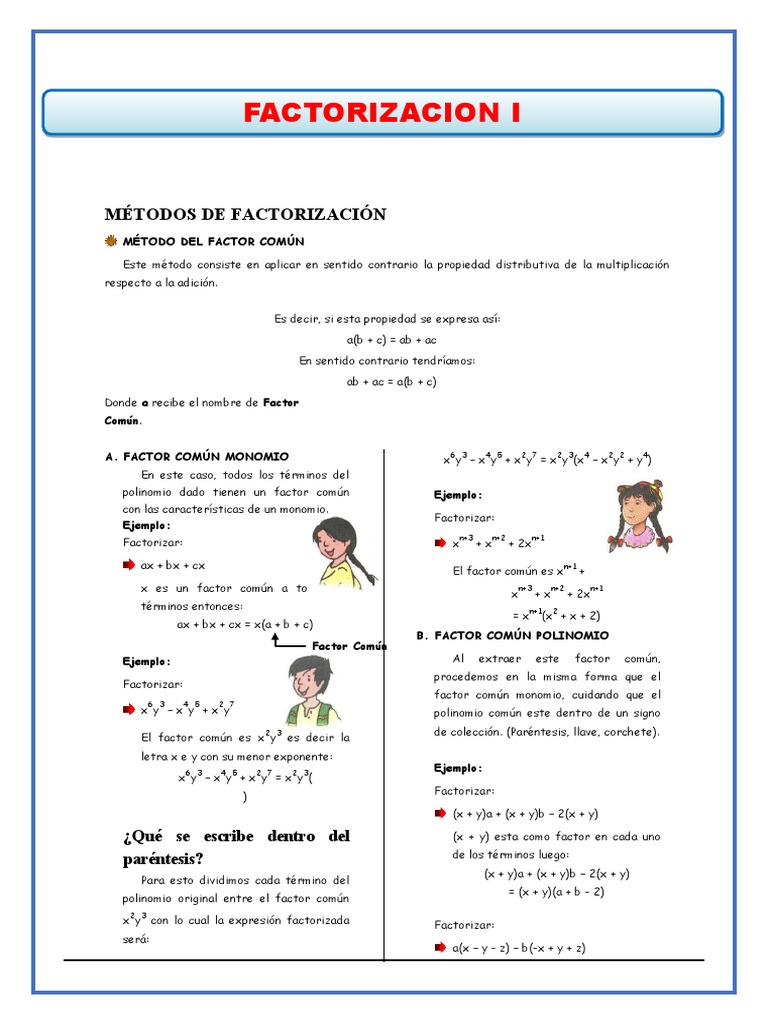 Factorización Por Factor Comun | PDF | Factorización | Análisis numérico