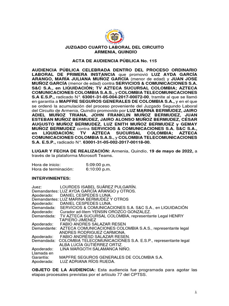 Luz Ayda - Auto Decreto Pruebas | Descargar gratis PDF | Colombia | Justicia