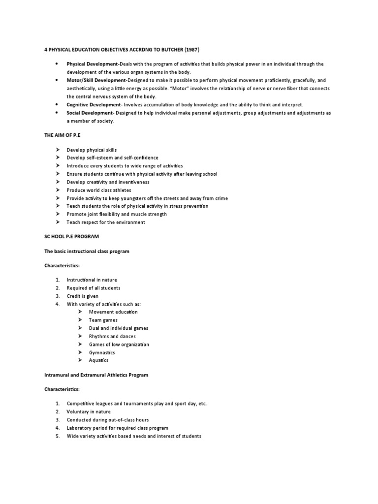 Physical Education | PDF | Cognitive Psychology | Behavior Modification