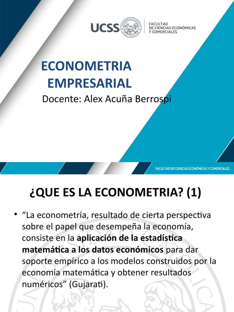 Econometria Empresarial 1 UCSS | PDF