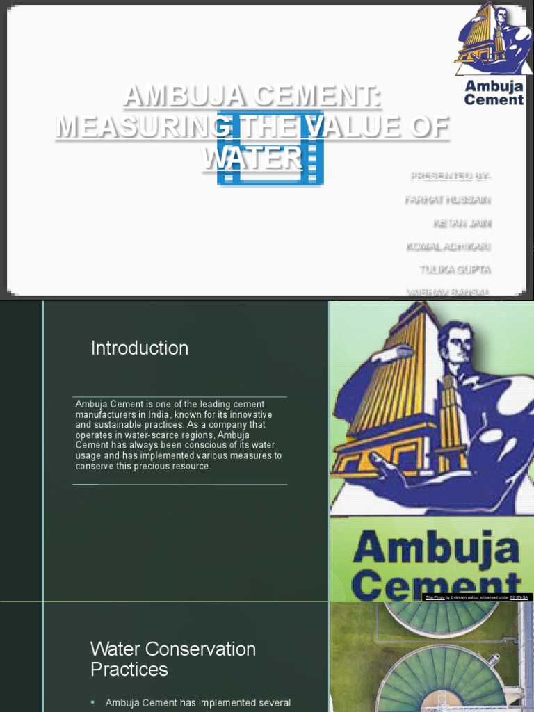 Ambuja Cement: Measuring The Value of Water | PDF | Sustainability | Water
