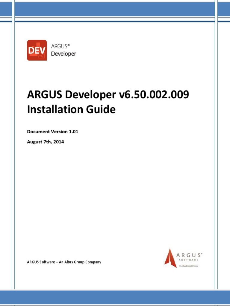 ARGUSDeveloper Install Guide | PDF | Installation (Computer Programs) | Microsoft Windows