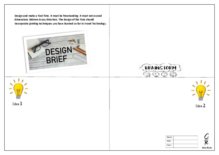 Tool Tote Design Brief for Woodwork | PDF