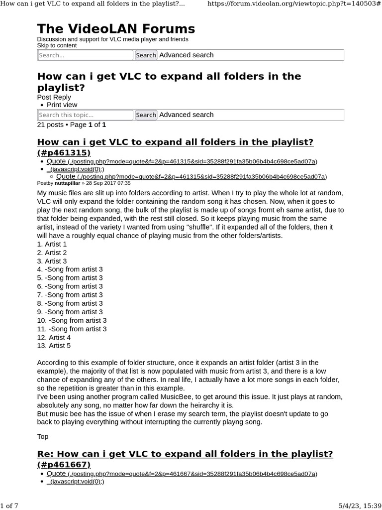 How Can I Get VLC To Expand All Folders in The Playlist - The VideoLAN ...