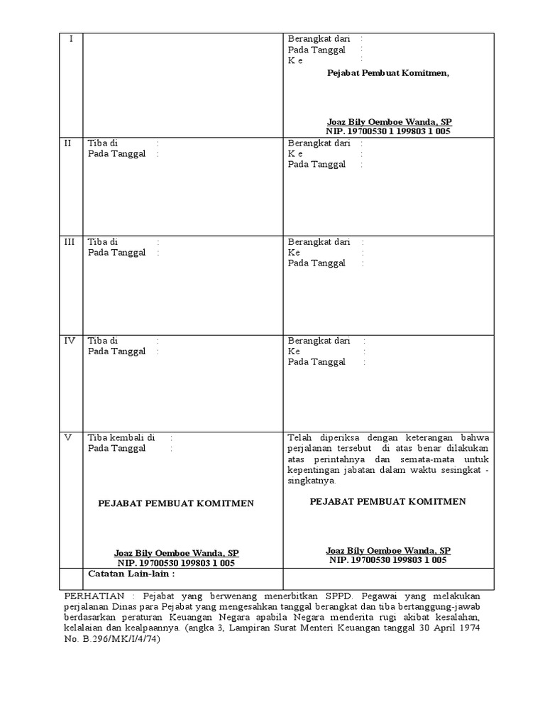 SPPD Kab. 2020 Kirim | PDF