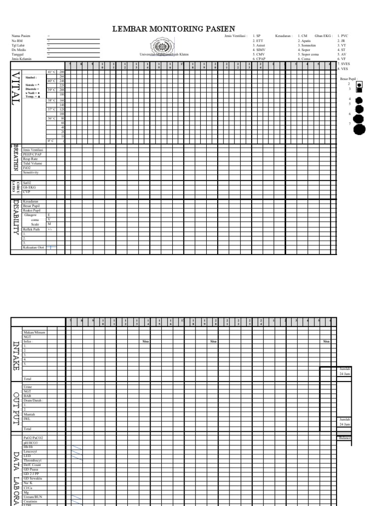 Lembar Monitoring ICU | PDF