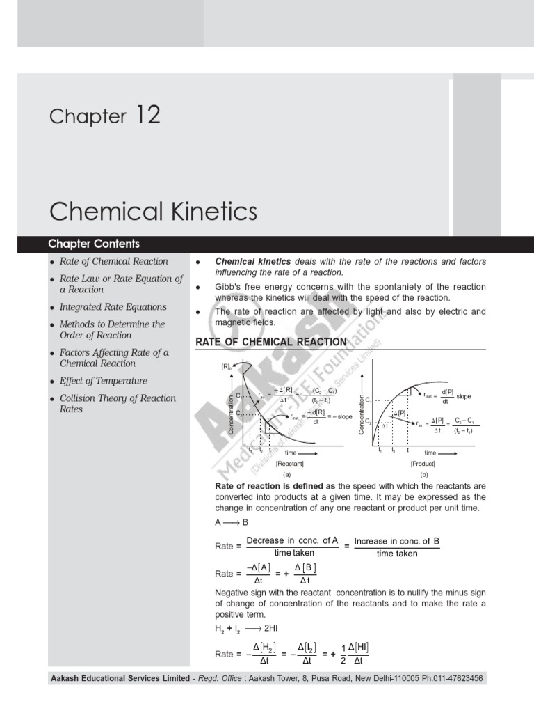 Chemical Kinetics Theory Pdf Reaction Rate Activation Energy