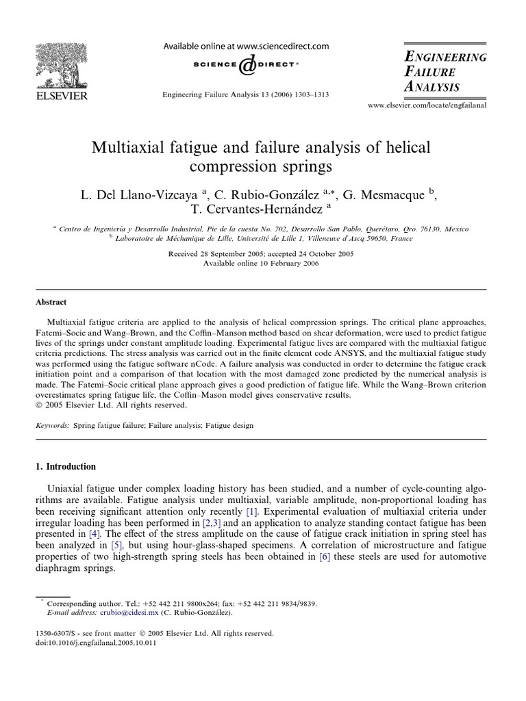 Multiaxial Fatigue and Failure Analysis of Helical | PDF | Fatigue ...