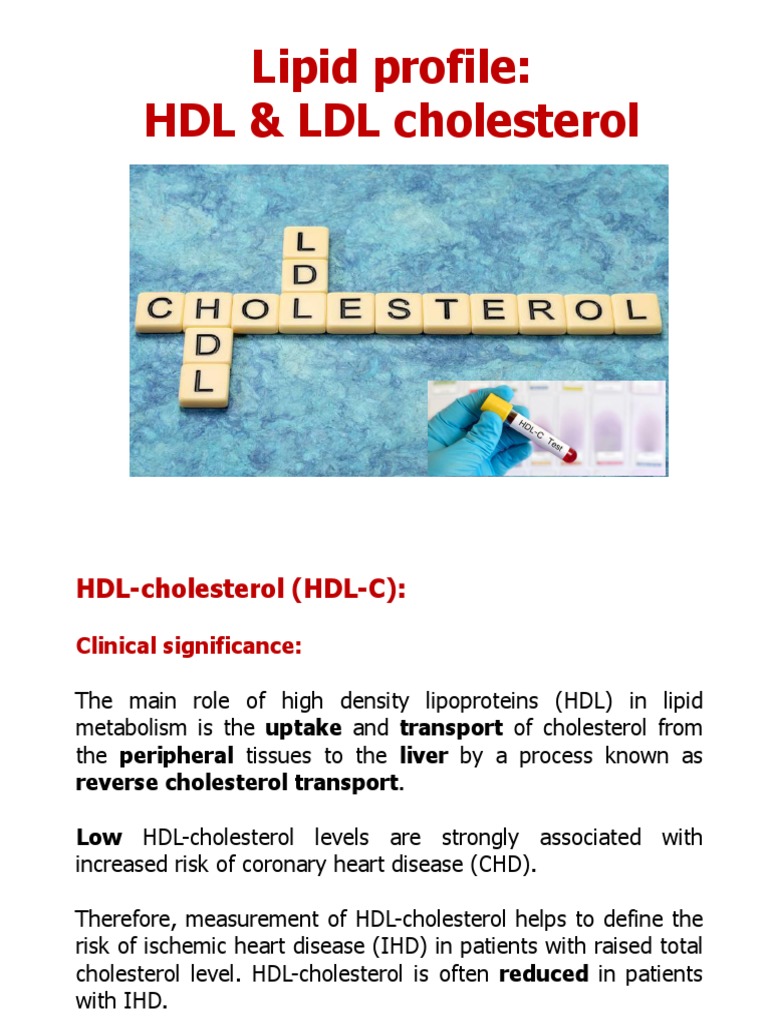 Lipid Profile: HDL & LDL Cholesterol | PDF | High Density Lipoprotein ...