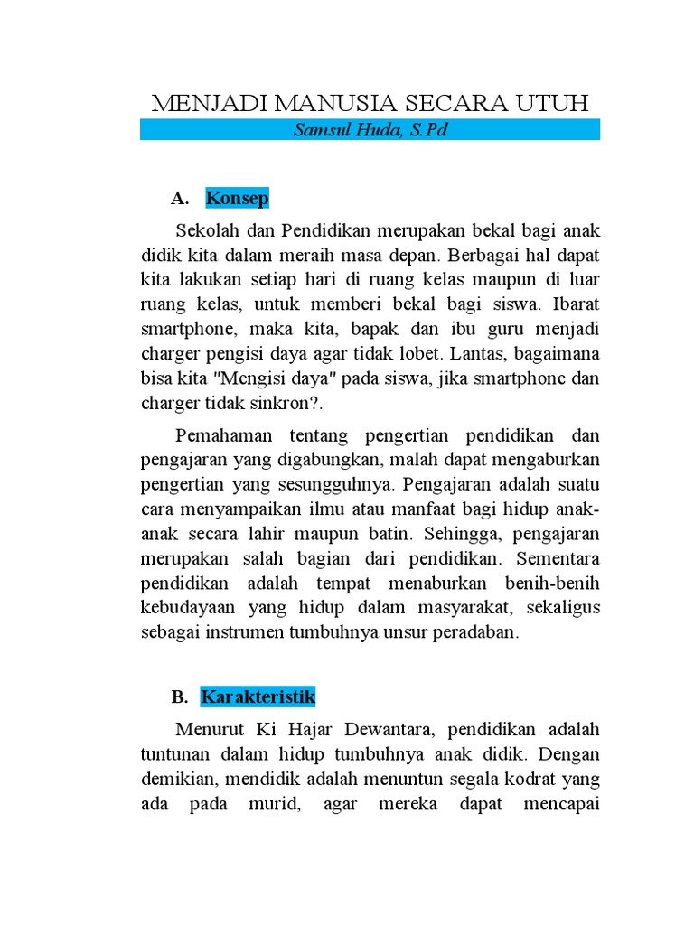 Menjadi Manusia Secara Utuh | PDF