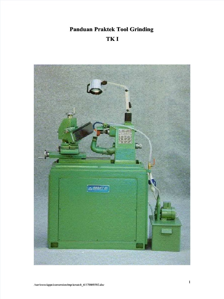 PDF Panduan Praktek Tool Grinding | PDF