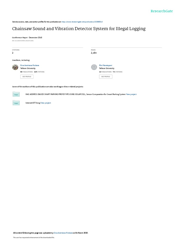 Chainsaw Sound and Vibration Detector System For Illegal Logging ...