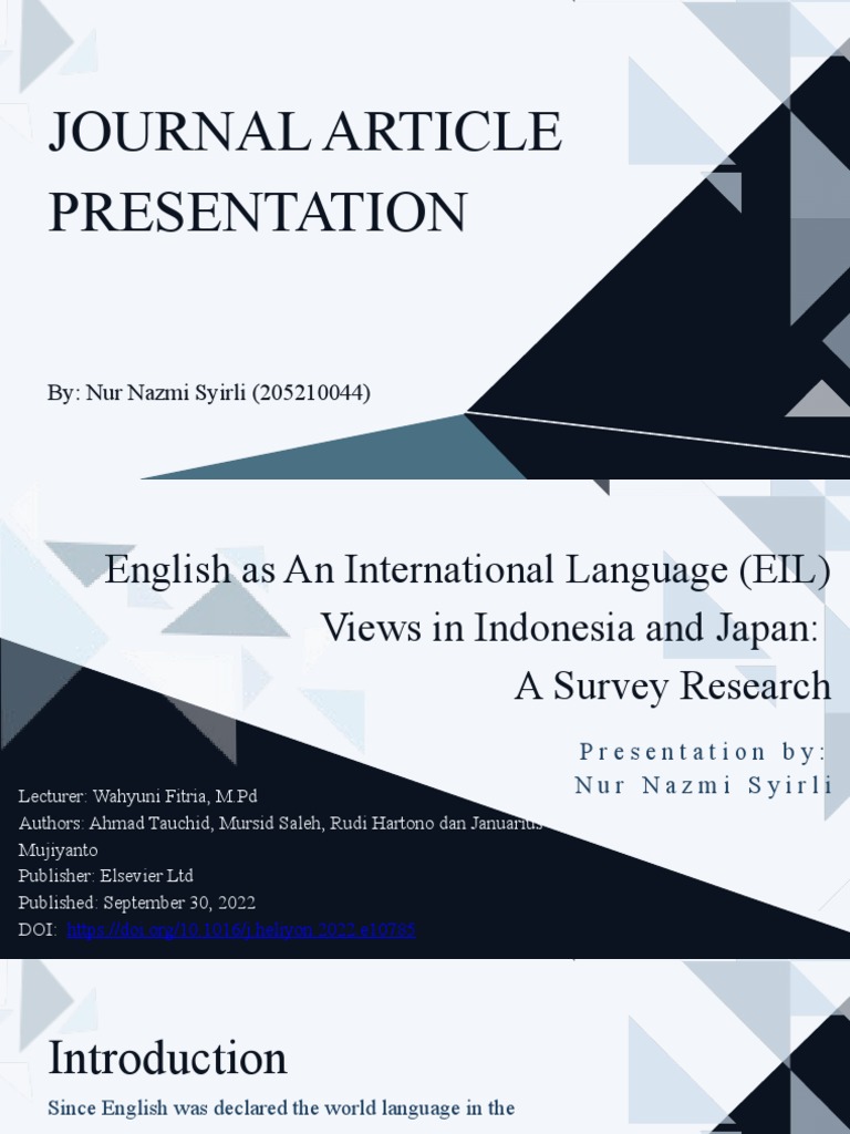 EIL Views in Indonesia and Japan PowerPoint by Nur Nazmi Syirli | PDF | English Language ...