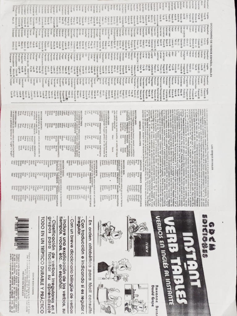 Instant Verbs Tables | PDF