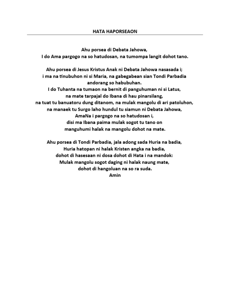 Hata Haporseaon | PDF