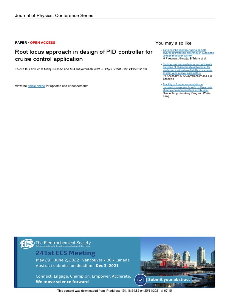Root Locus Approach in Design of PID Controller Fo | PDF | Control ...