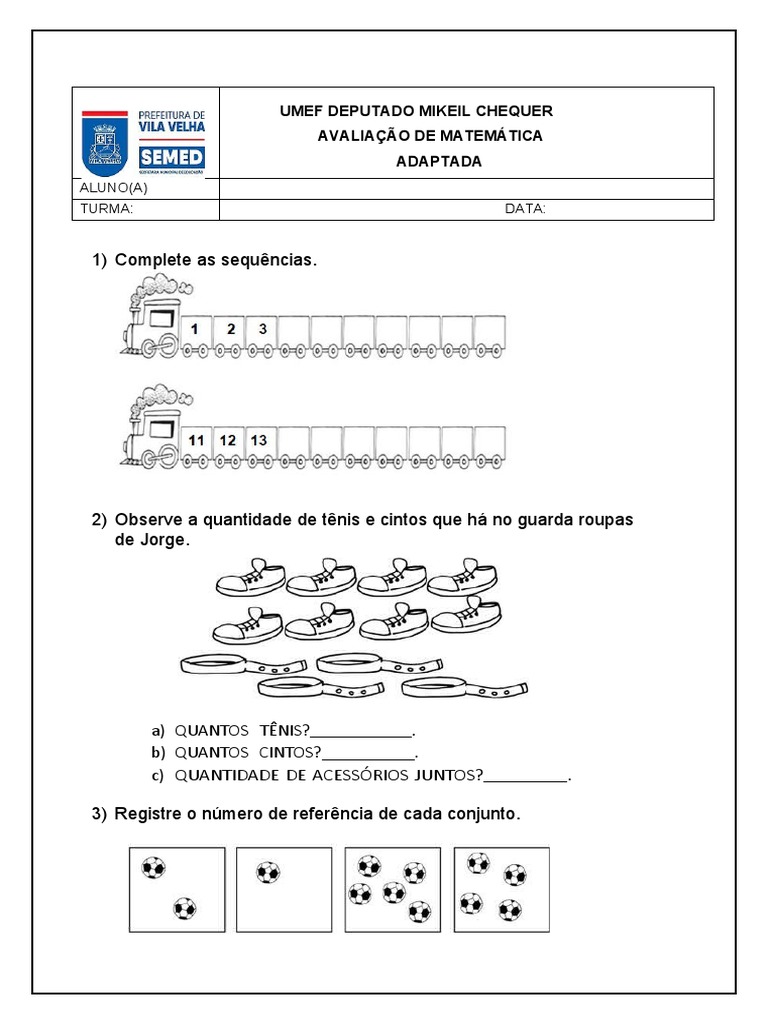Avaliação De Matemática Adaptada Ana E Josue Pdf