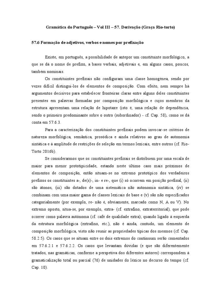 Formação de Palavras por Prefixação | PDF | Palavra | Estresse ...