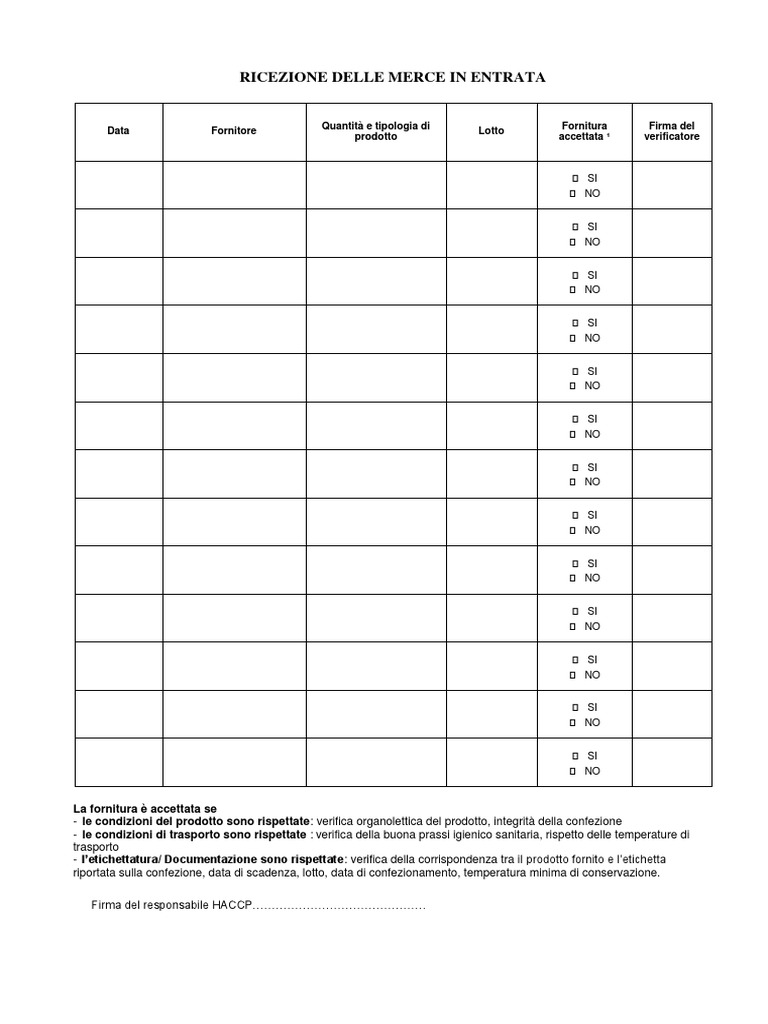 Ricezione Delle Merce in Entrata | PDF