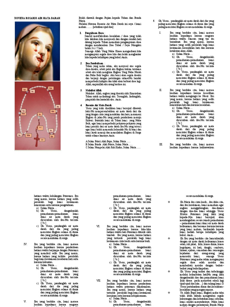 Doa Rosario Air Mata Darah | PDF