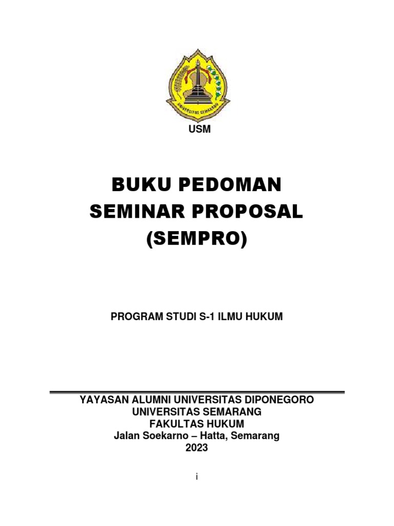 Buku Pedoman Seminar Proposal (Sempro) | PDF