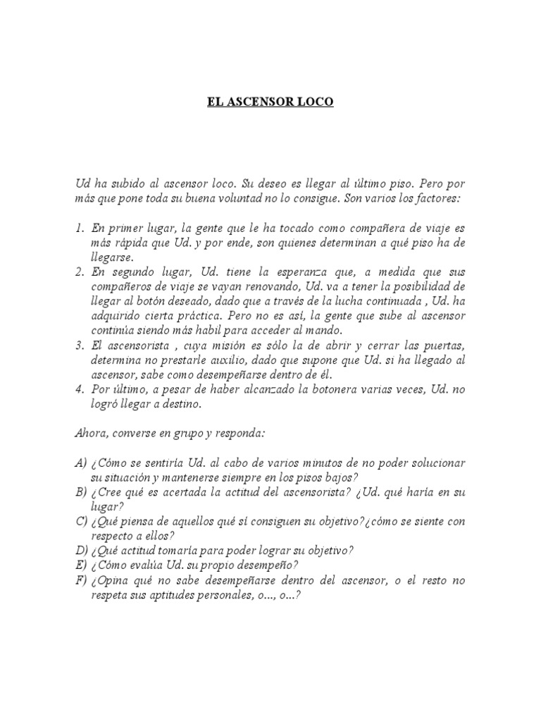 El Ascensor Loco | PDF