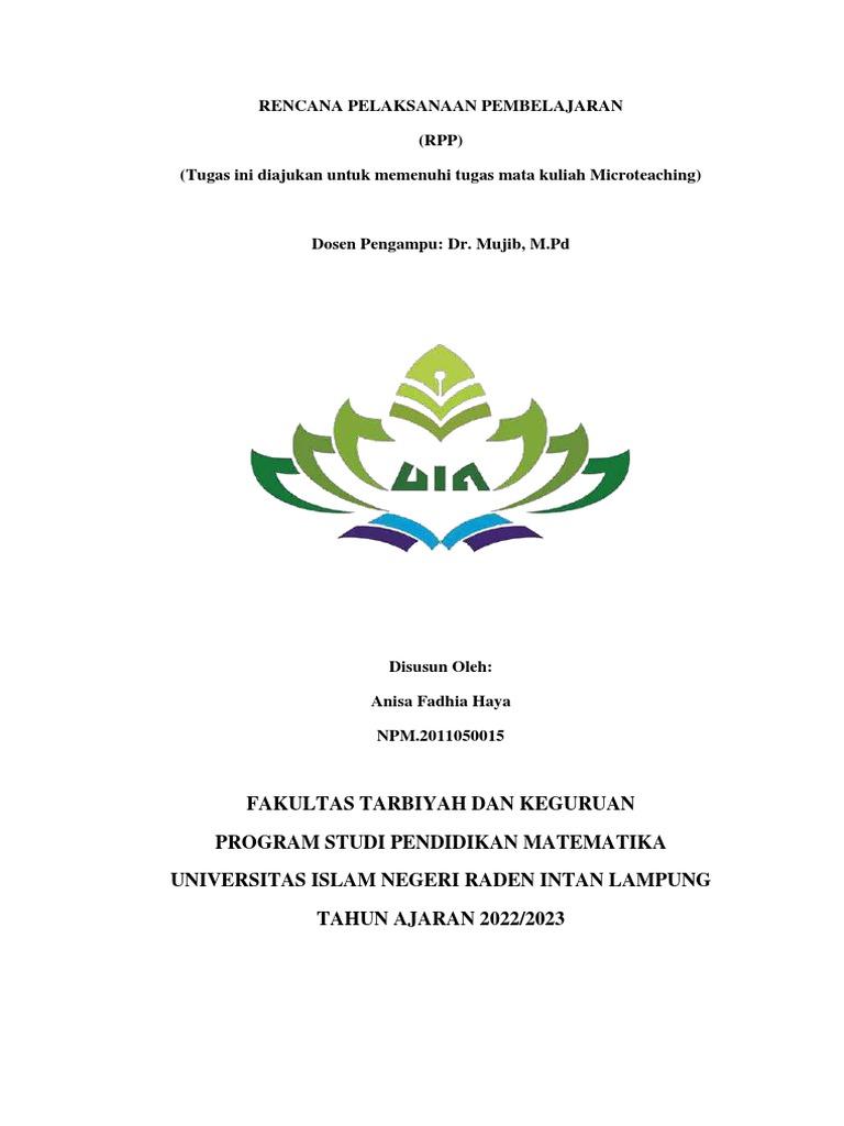 RPP Matriks Anisa FH 2011050015 Fix. - Compressed | PDF