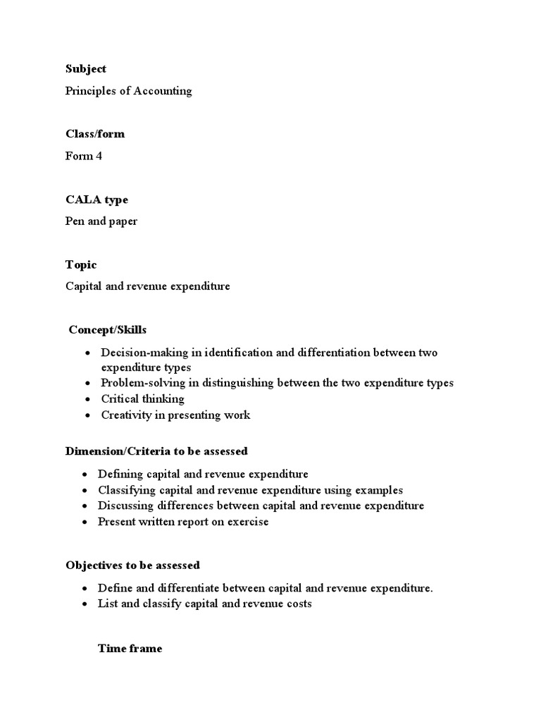 Principles of Accounts CALA | PDF | Expense | Critical Thinking