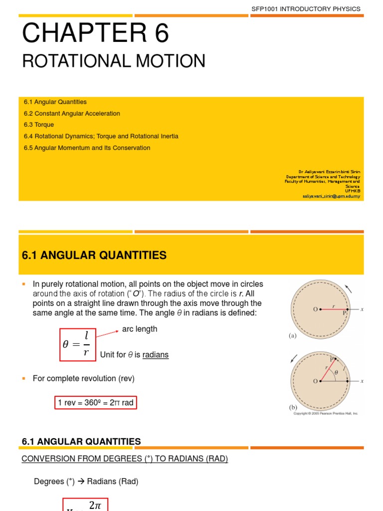Rotational Motion: Sfp1001 Introductory Physics | PDF | Rotation Around A Fixed Axis | Angular ...