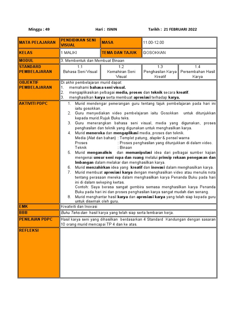 2022 - RPH Minggu 45 | PDF