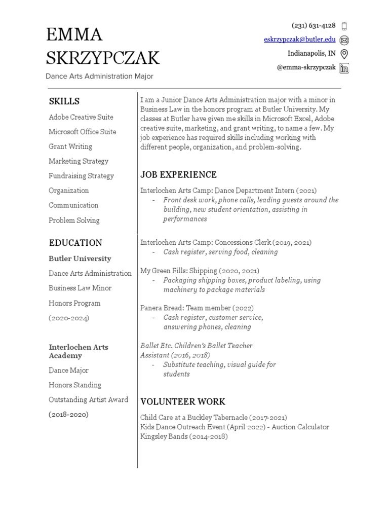 Resume Emma Skrzypczak | PDF