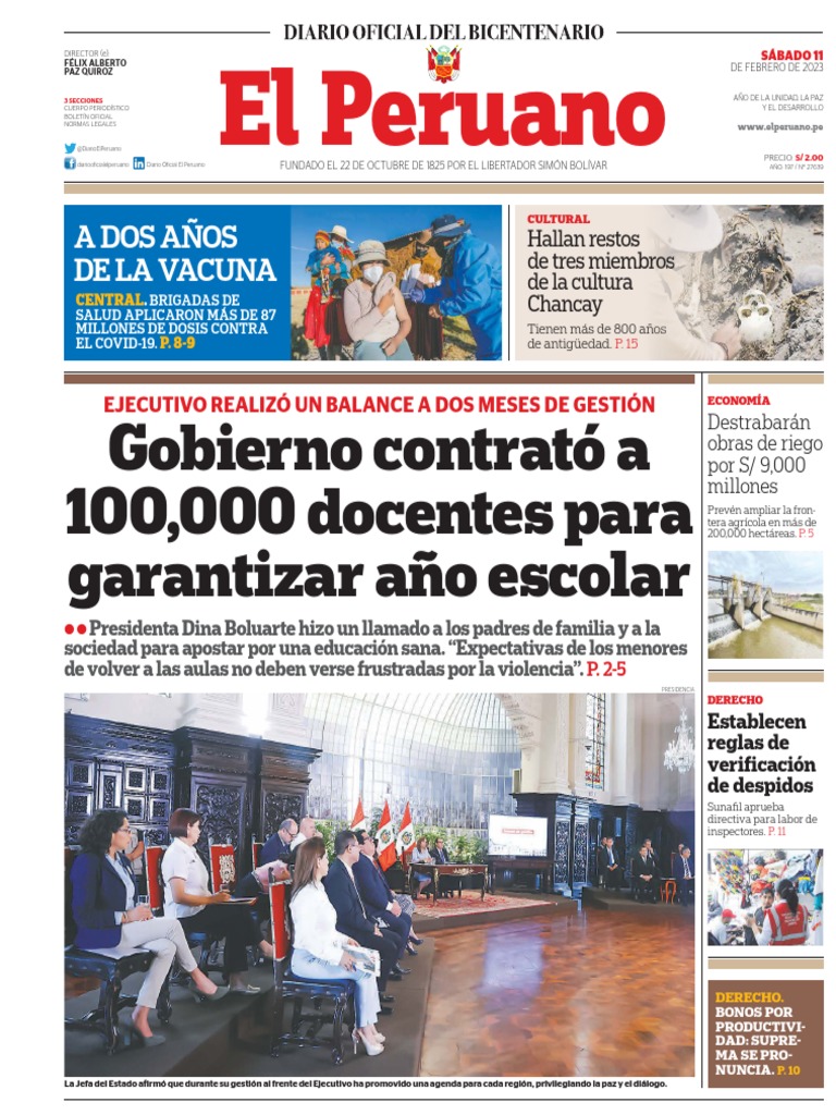 Diario El Peruano | PDF | Perú | Ministerio (Departamento de Gobierno)