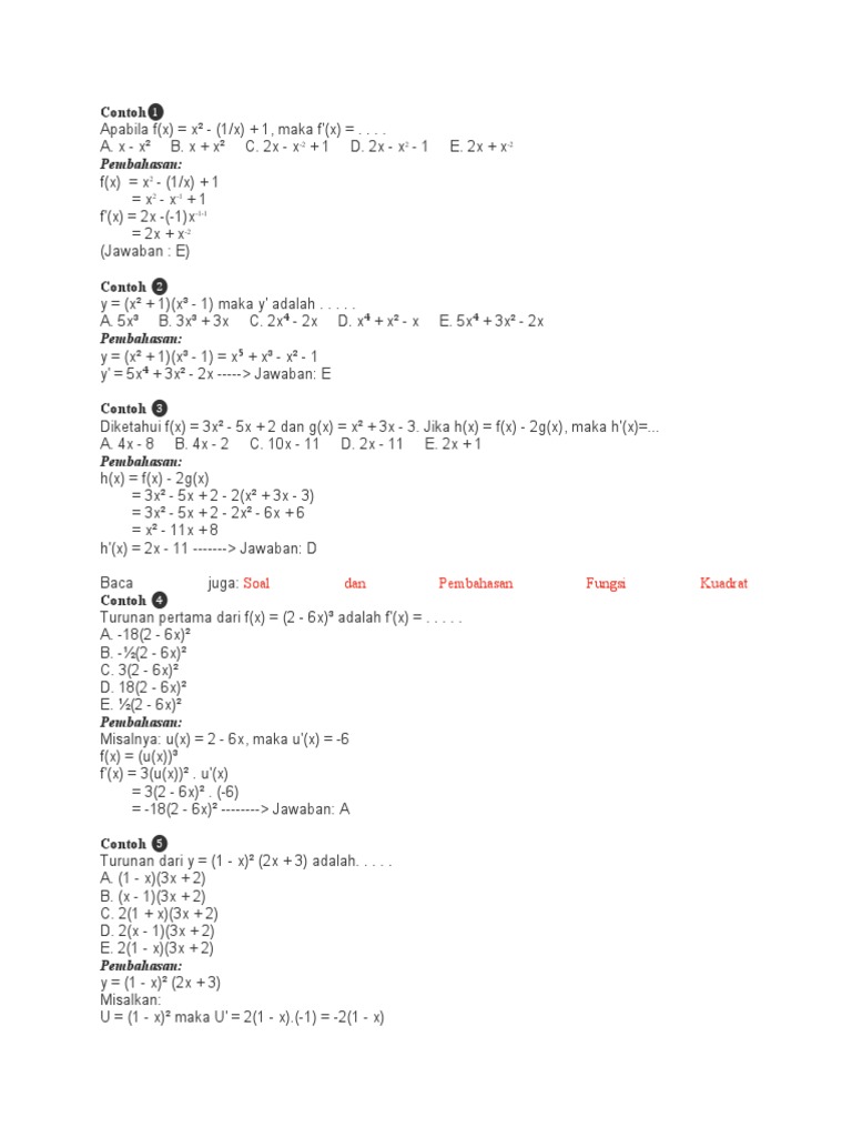 Turunan Fungsi | PDF