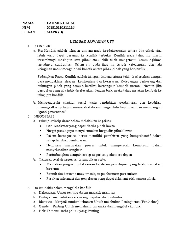 Uts Maps - Fahmil - Ulum - B | PDF