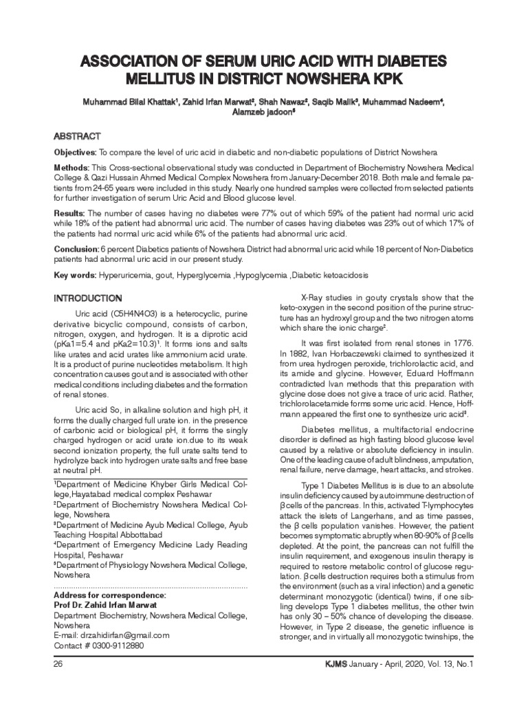 Uric Acid | PDF | Hyperglycemia | Causes Of Death