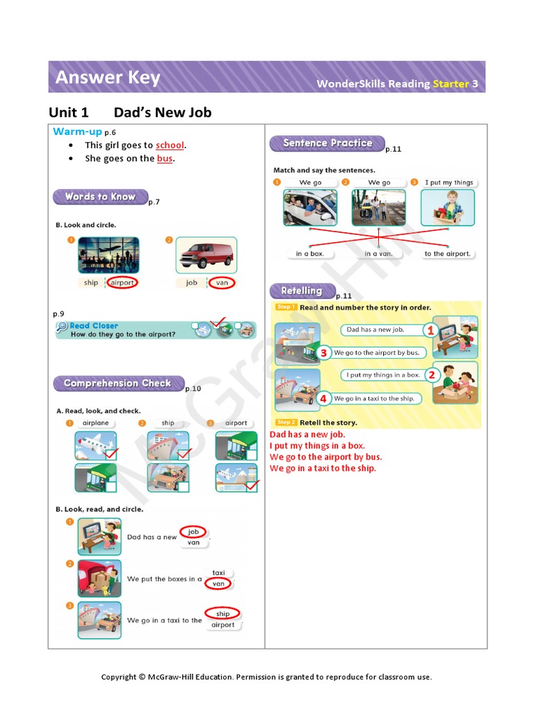 Wonder Skills Studentbook AnswerKey - Starter 3 | PDF