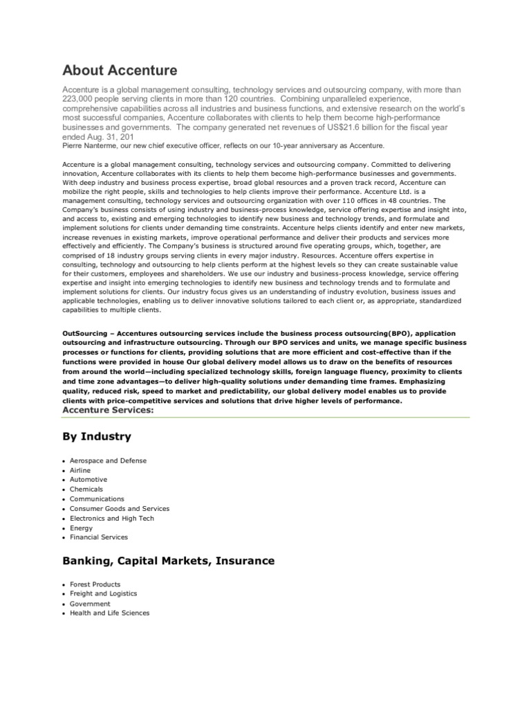 About Accenture | PDF
