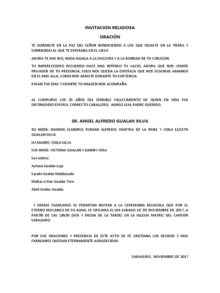 Invitacion Religiosa | PDF