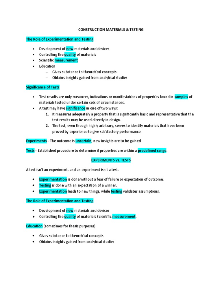 CMT Lec&lab Notes Prelim | PDF | Concrete | Cement