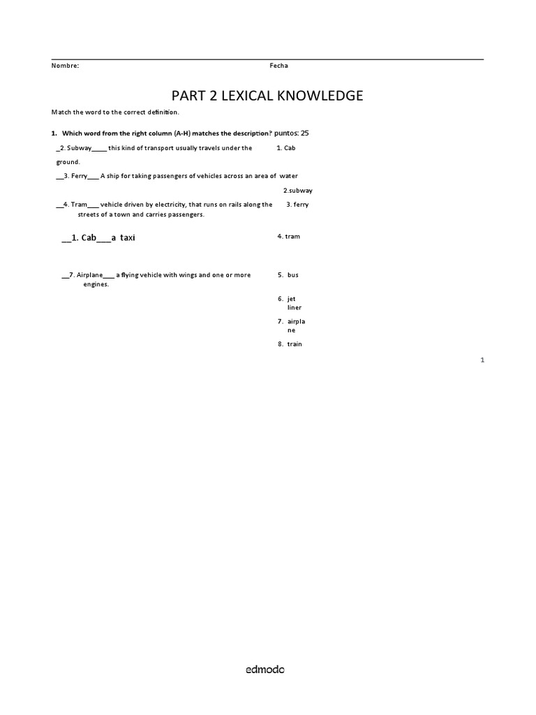 Part 2 Lexical Knowledge 2 | PDF