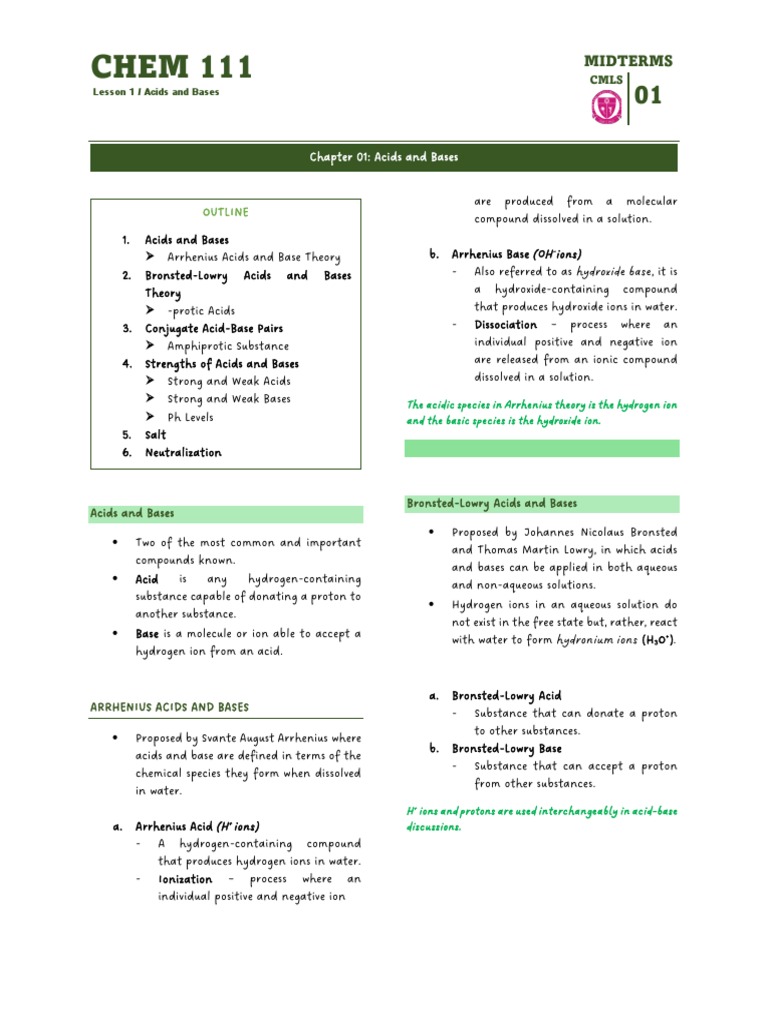 Org and Inorg Chem 1ST Year Medtech | PDF | Isomer | Acid