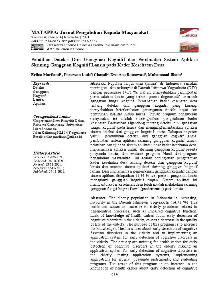 Pelatihan Deteksi Dini Gangguan Kognitif | PDF