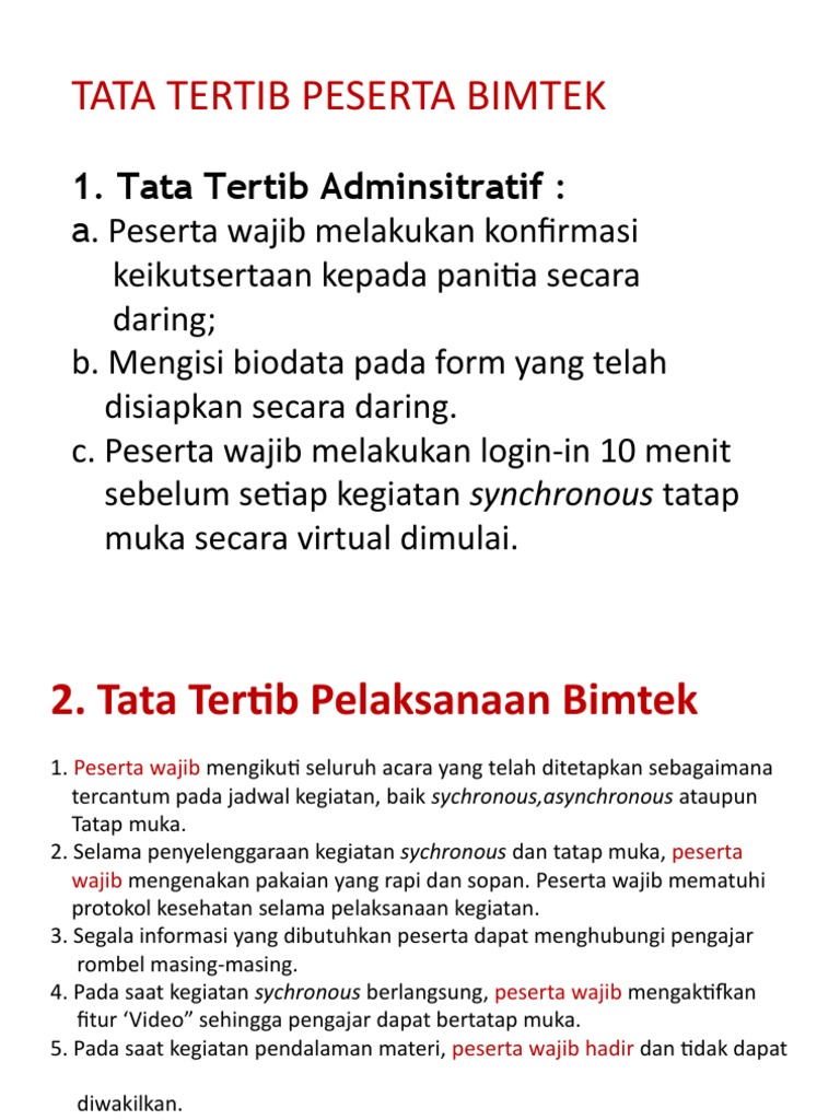 3 - Tata Tertib Peserta Bimtek | PDF