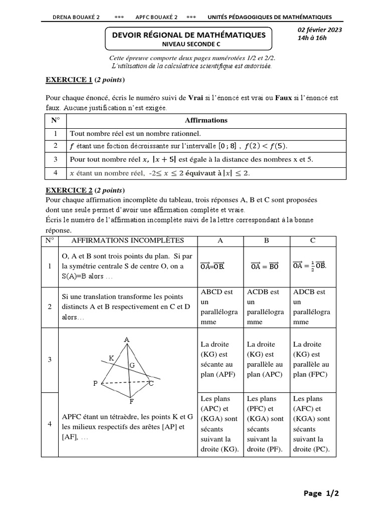 2C Rég | PDF | Analyse mathématique | Objets mathématiques
