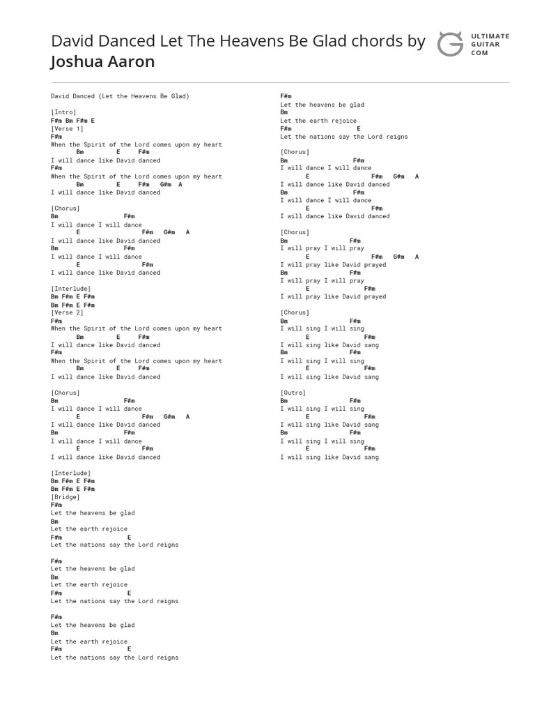 David Danced Joshua Aaron WORD | PDF | Song Structure | Songs