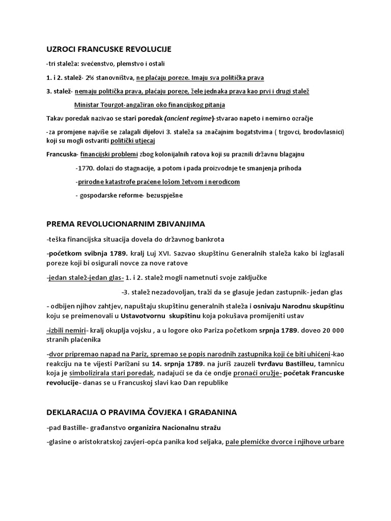 Povijest Francuska Revolucija I Ostalo | PDF