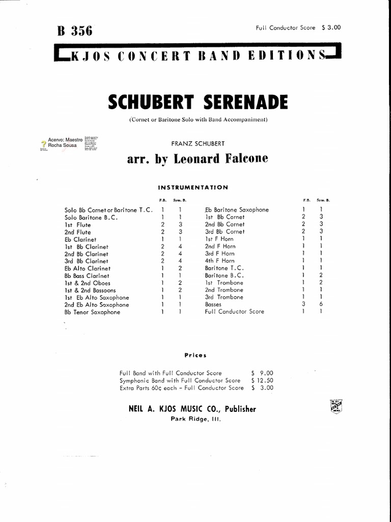 Schubert Serenade at F. Schubert at Leonard Falcone | PDF