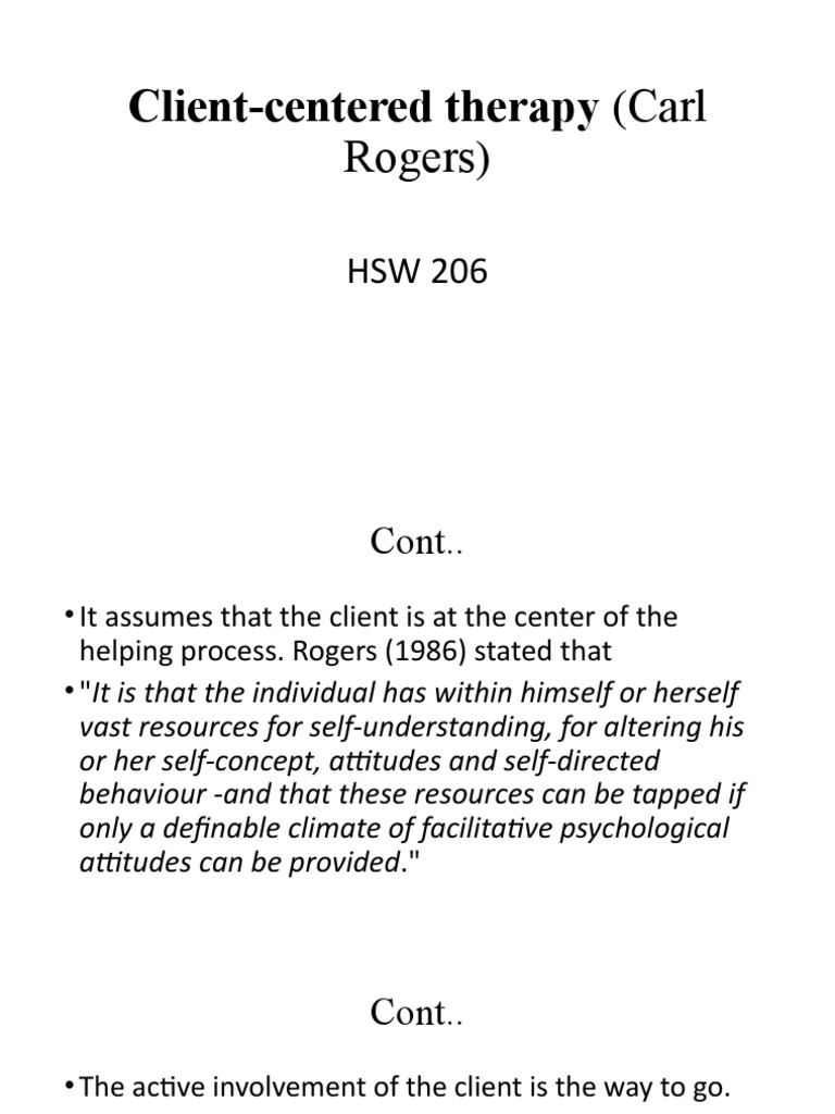 Principles of Client-Centered Therapy | PDF | Psychotherapy | Self Concept