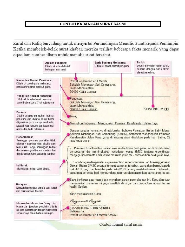 Contoh Karangan Surat Rasmi | PDF