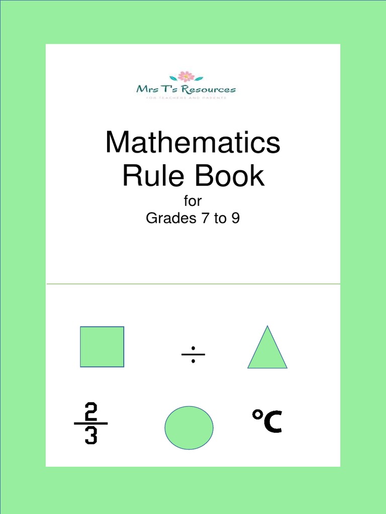Grade 7 9 Mathematics Rule Book Grade 7 To 9 | PDF | Triangle | Line (Geometry)